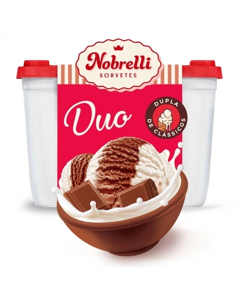 POTE 1,3 L NOBRELLI DUO CHOCOLATE C/ NATA