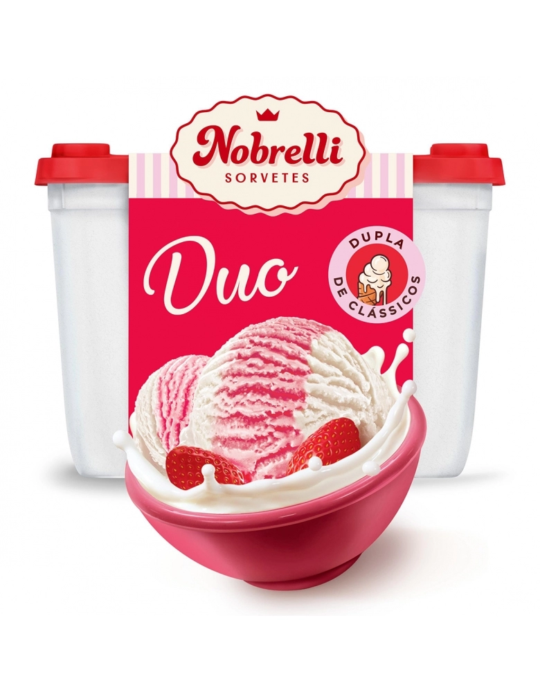 POTE 1,3 L NOBRELLI DUO MORANGO C/ BAUNILHA