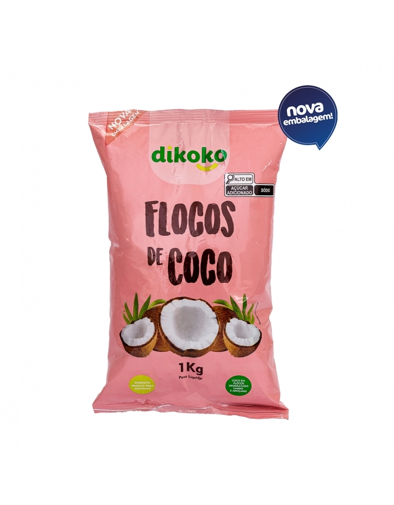 COCO FLOCOS UMIDO E ADOÇADO DIKOKO 1 KG